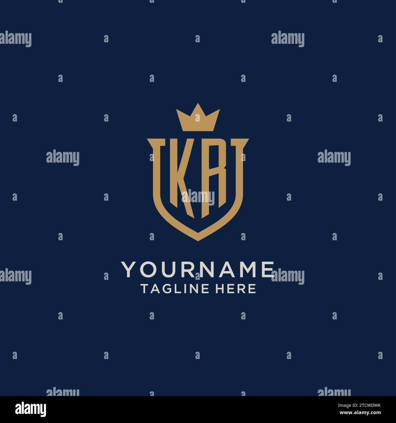KR initial shield crown logo vector graphic Stock Vector Image & Art - Alamy