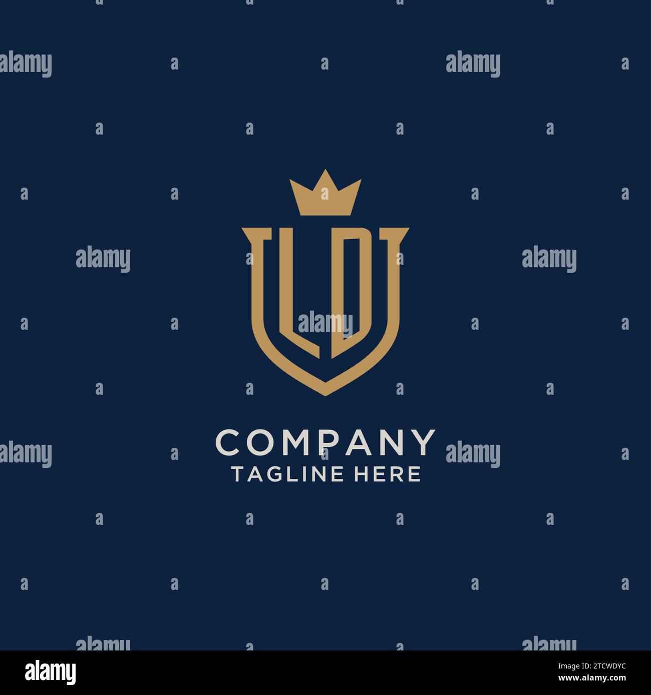 LD initial shield crown logo vector graphic Stock Vector Image & Art ...