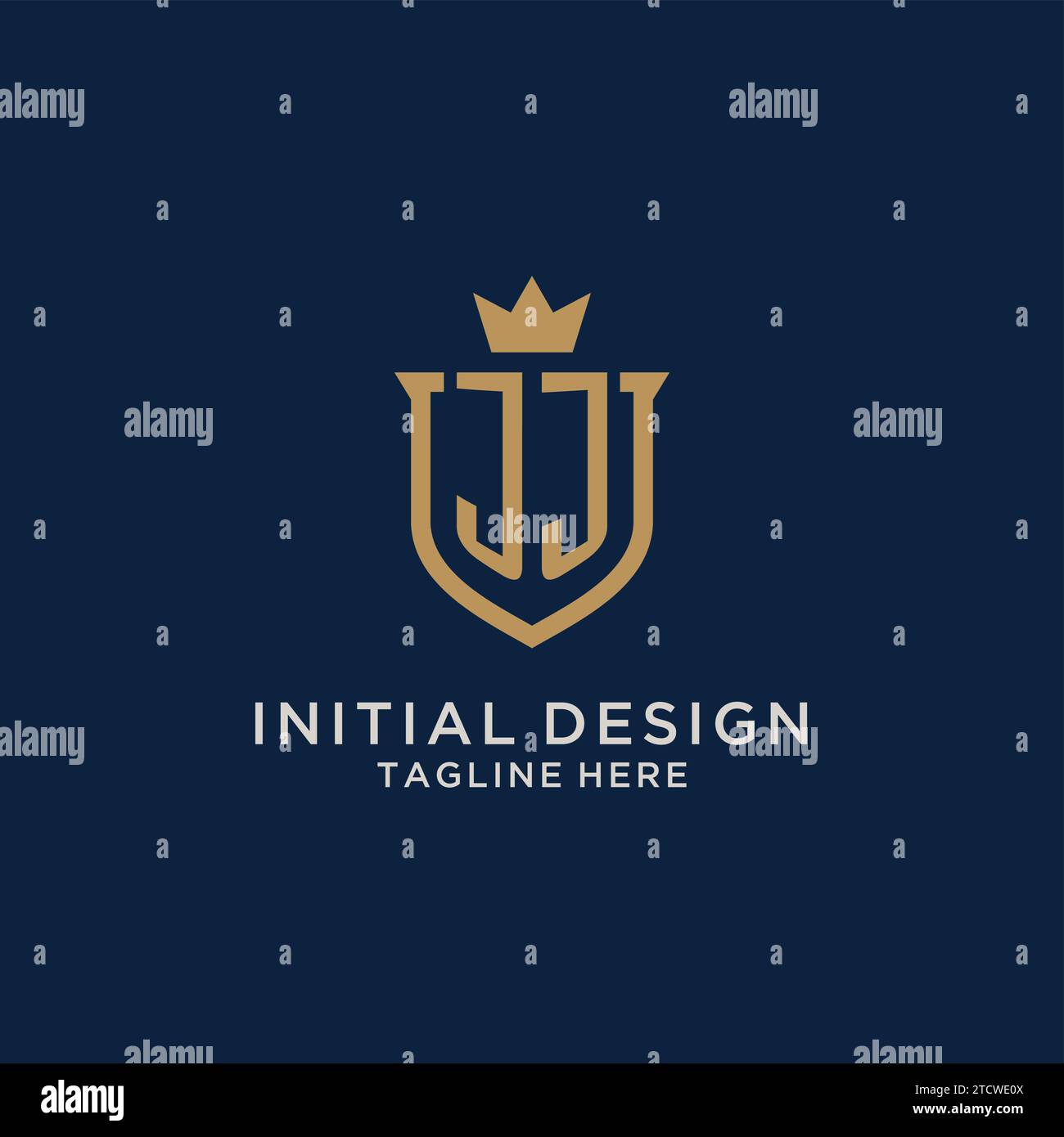 JJ initial shield crown logo vector graphic Stock Vector Image & Art ...