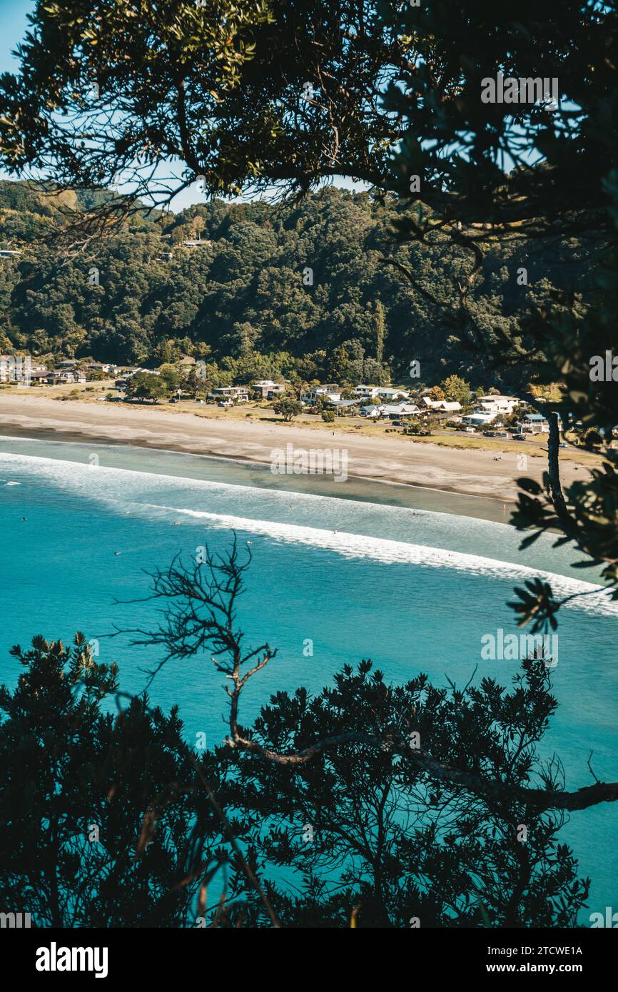 Ohope beach in New Zealand showing beaches, different rock formations ...