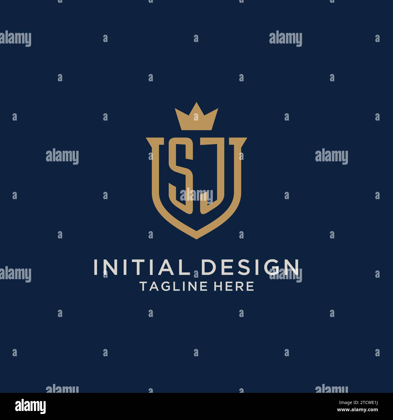 SJ initial shield crown logo vector graphic Stock Vector Image & Art ...