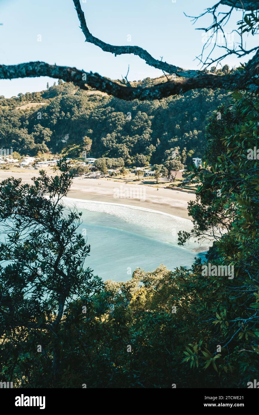 Ohope beach in New Zealand showing beaches, different rock formations ...
