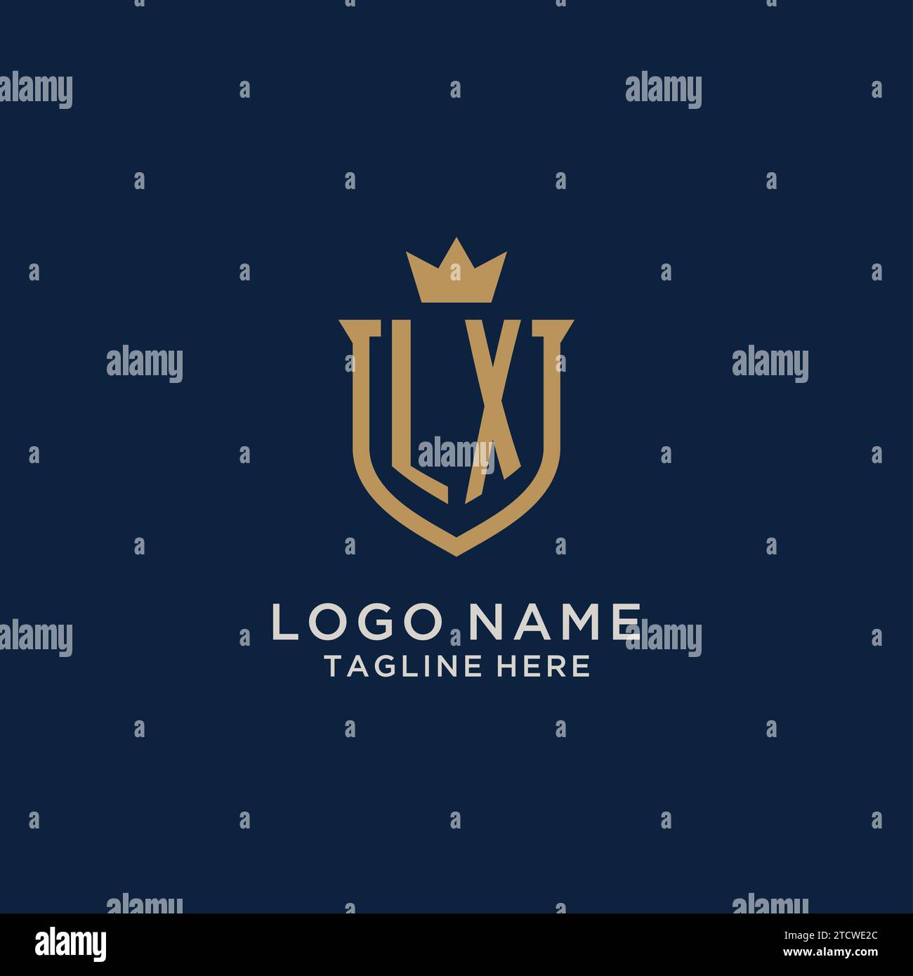 LX initial shield crown logo vector graphic Stock Vector Image & Art ...