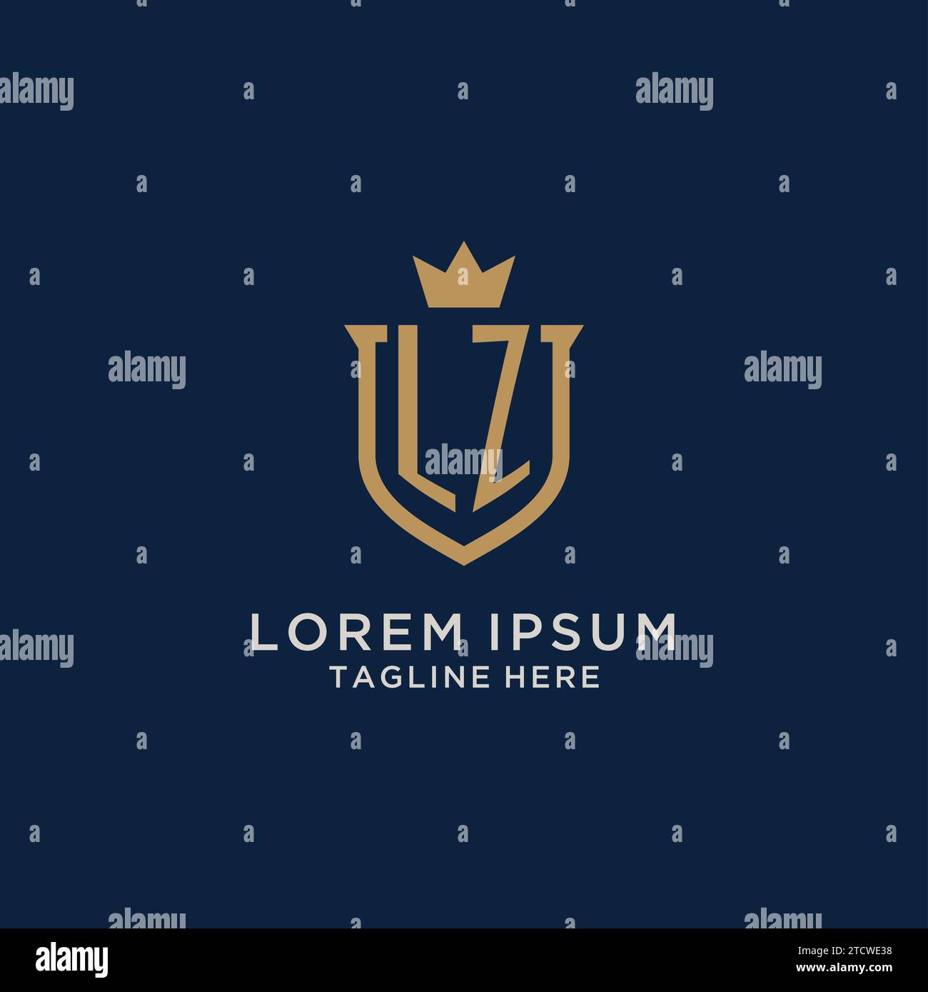 LZ initial shield crown logo vector graphic Stock Vector Image & Art ...