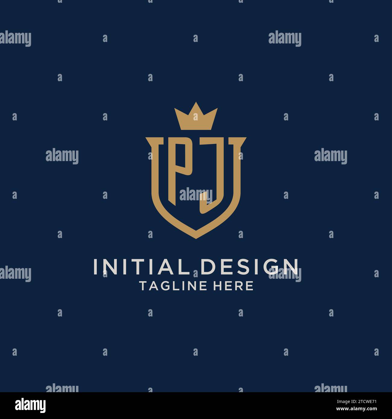 PJ initial shield crown logo vector graphic Stock Vector Image & Art - Alamy