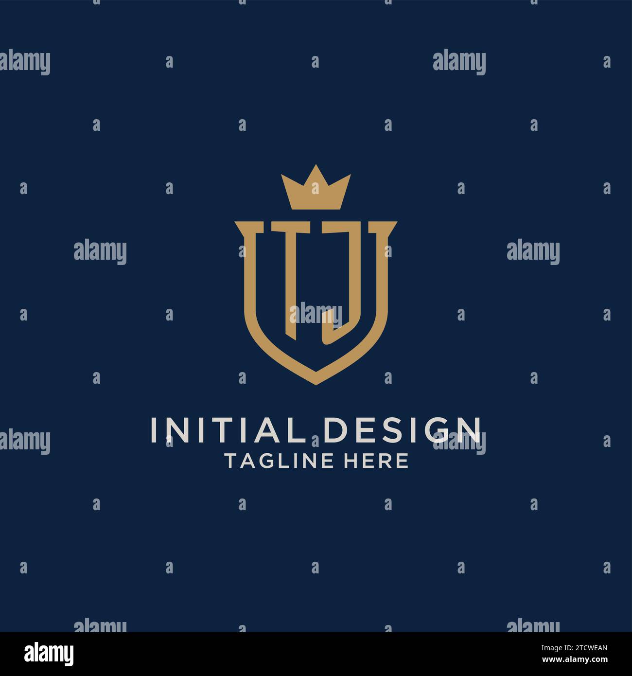 TJ initial shield crown logo vector graphic Stock Vector Image & Art - Alamy
