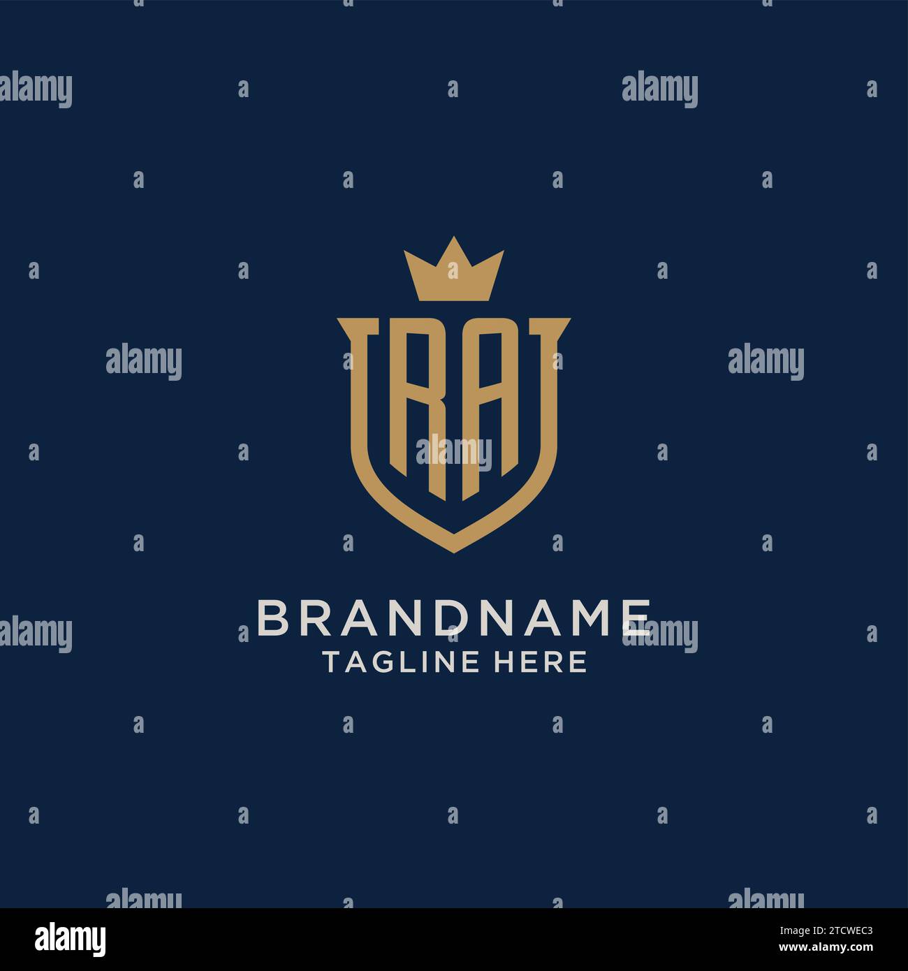 RA initial shield crown logo vector graphic Stock Vector Image & Art ...