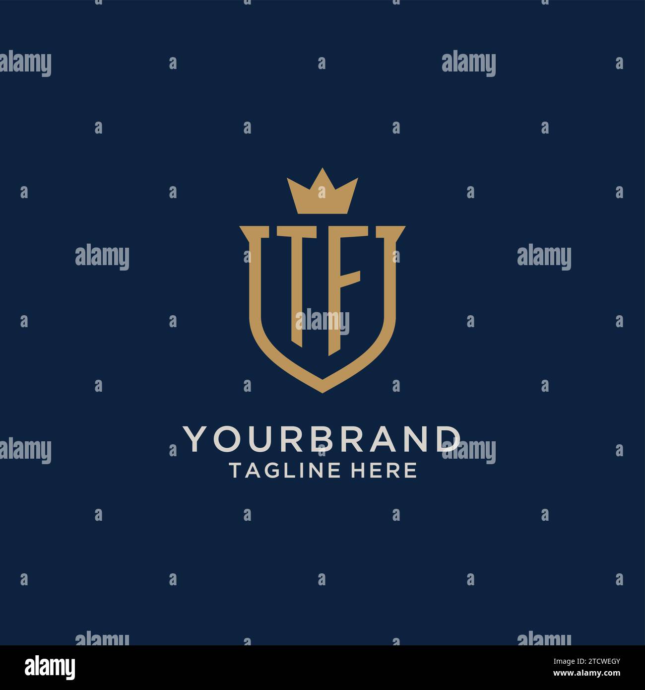 TF initial shield crown logo vector graphic Stock Vector Image & Art ...