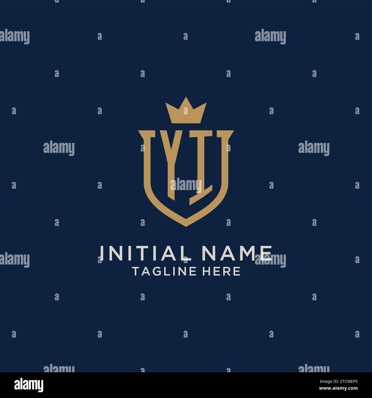 YI initial shield crown logo vector graphic Stock Vector Image & Art - Alamy