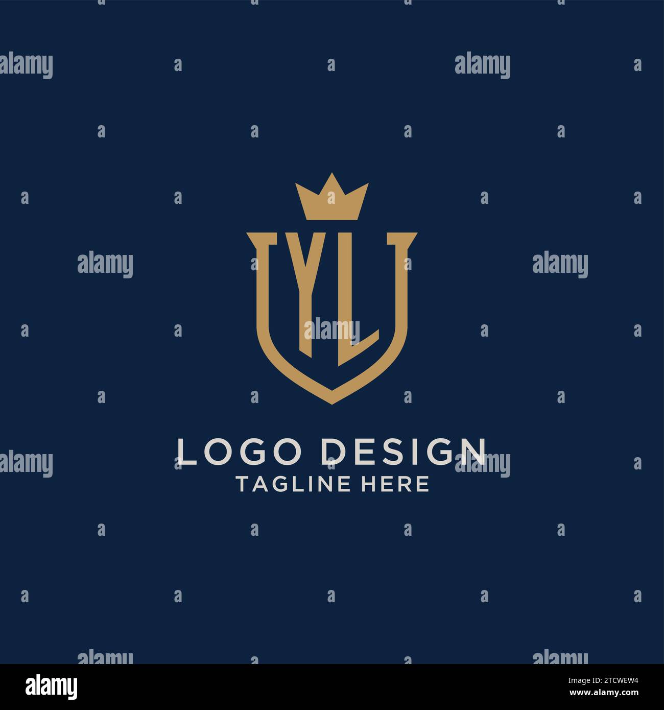 YL initial shield crown logo vector graphic Stock Vector Image & Art ...