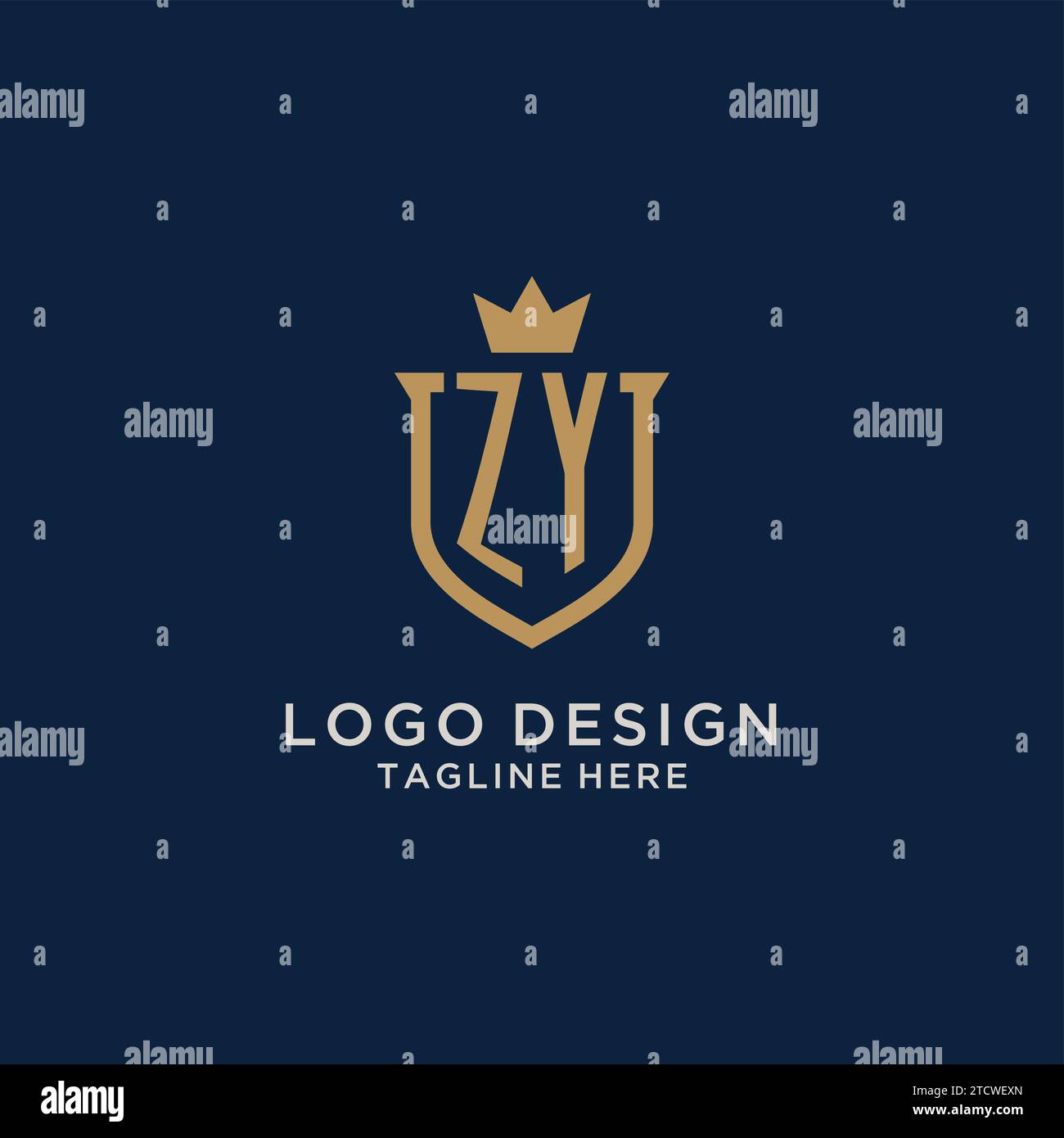 ZY initial shield crown logo vector graphic Stock Vector Image & Art - Alamy