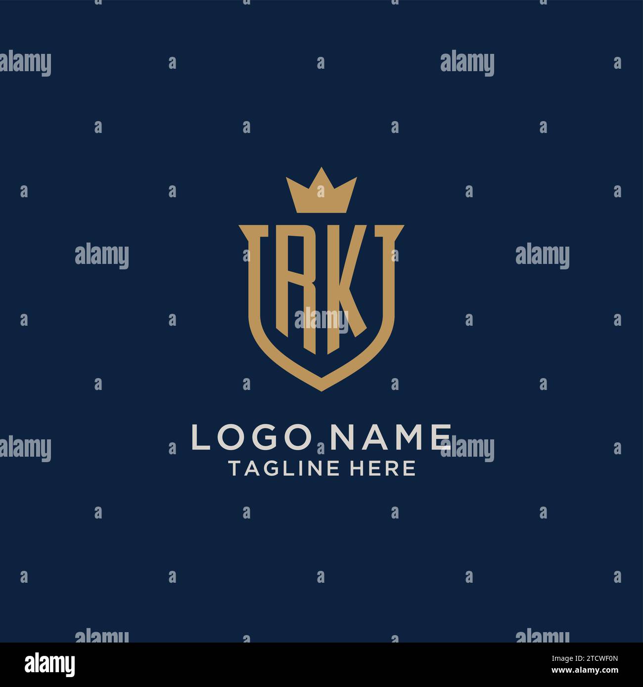 RK initial shield crown logo vector graphic Stock Vector Image & Art ...