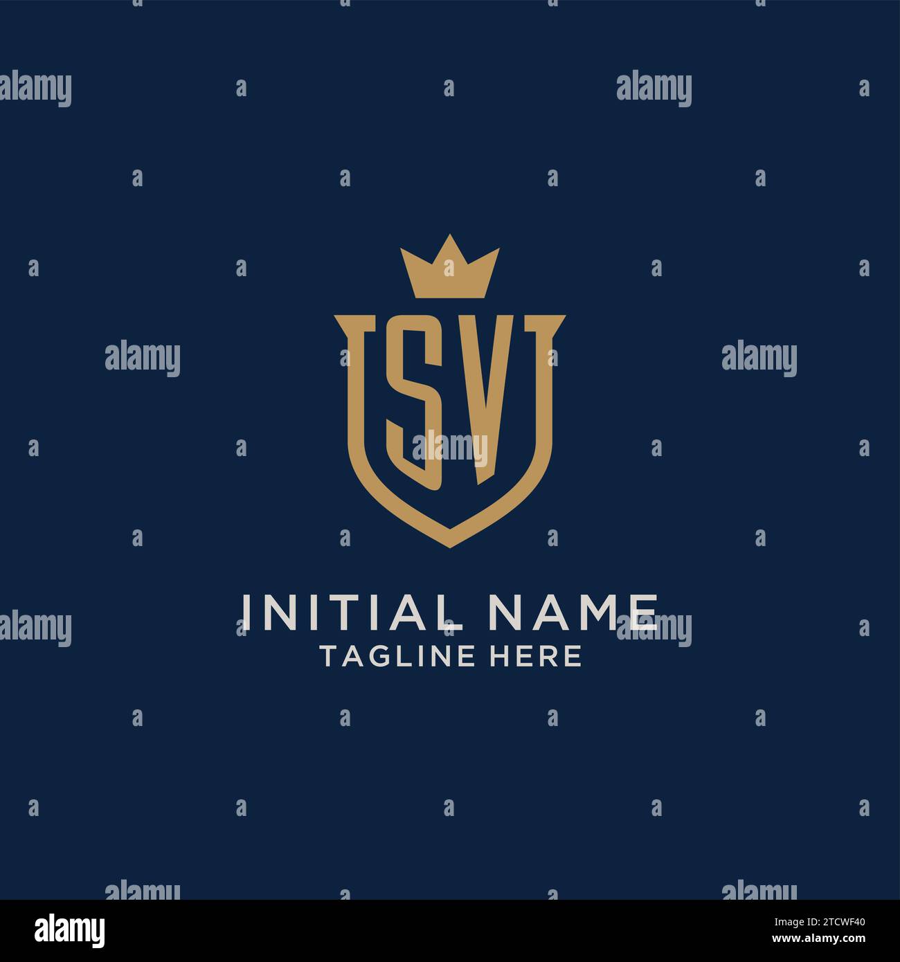 SV initial shield crown logo vector graphic Stock Vector Image & Art - Alamy