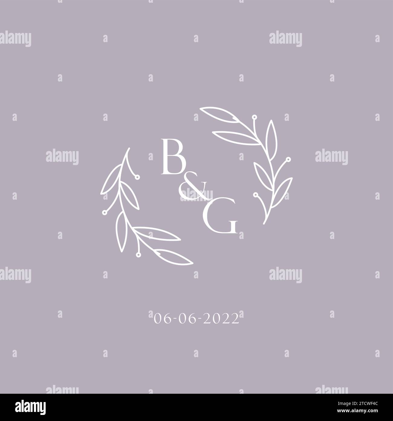 Initials BG wedding monogram logo inspiration vector graphic Stock ...