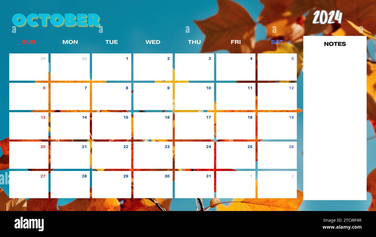 2024 Seasons 13 pages Calendar October Stock Photo - Alamy