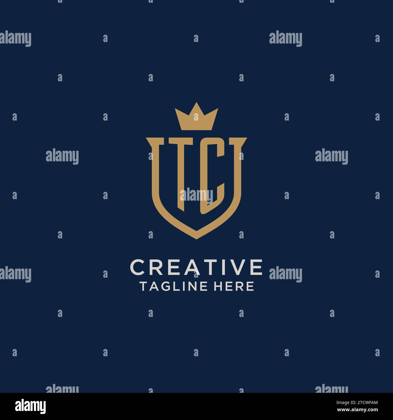 TC initial shield crown logo vector graphic Stock Vector Image & Art ...