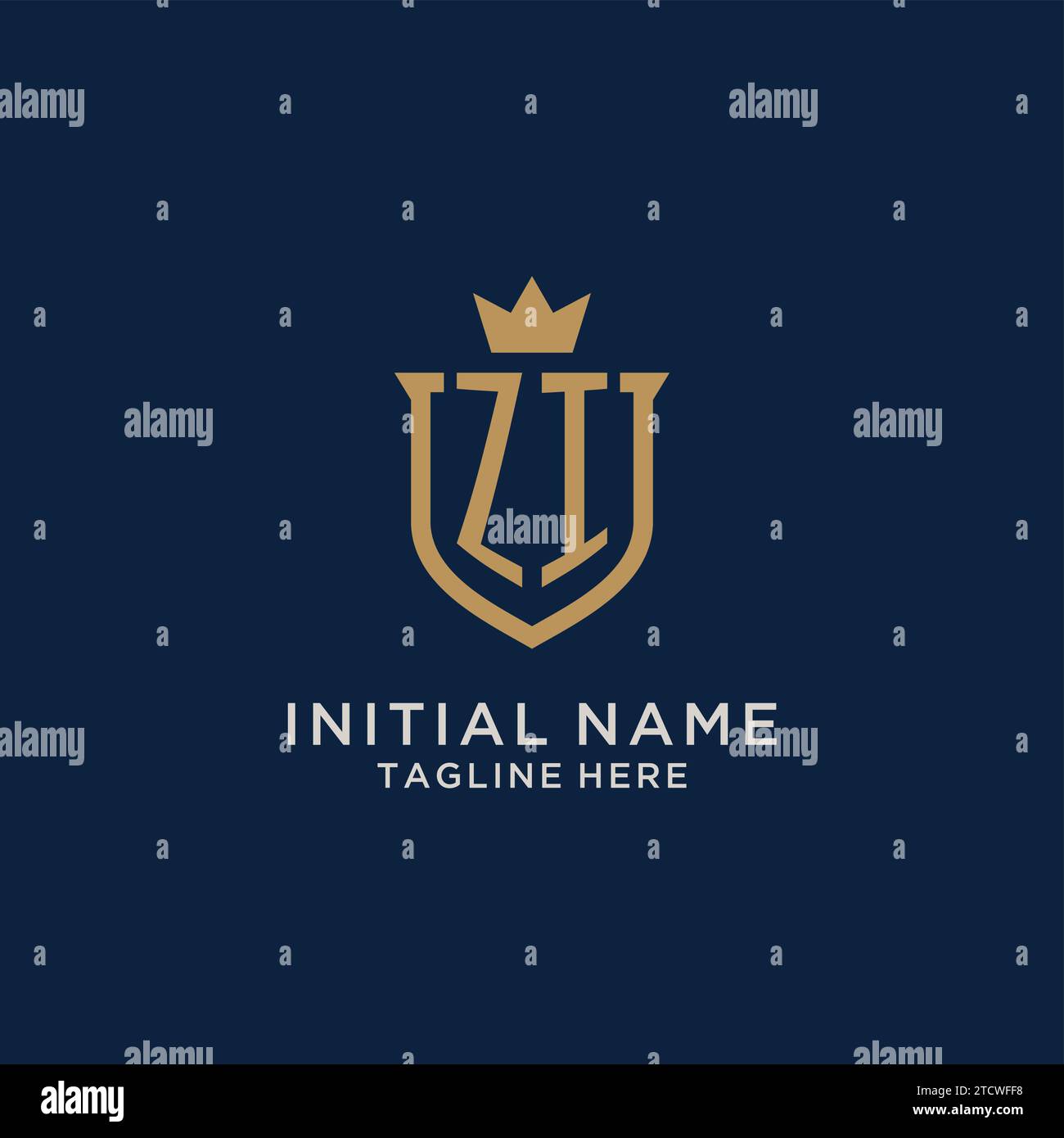 ZI initial shield crown logo vector graphic Stock Vector Image & Art ...
