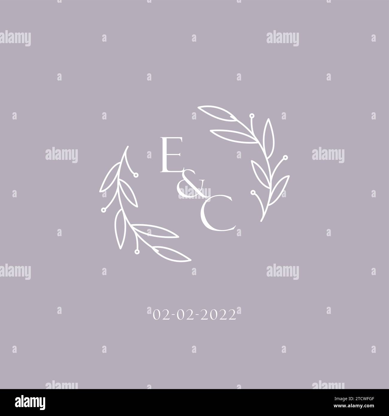 Initials EC wedding monogram logo inspiration vector graphic Stock ...