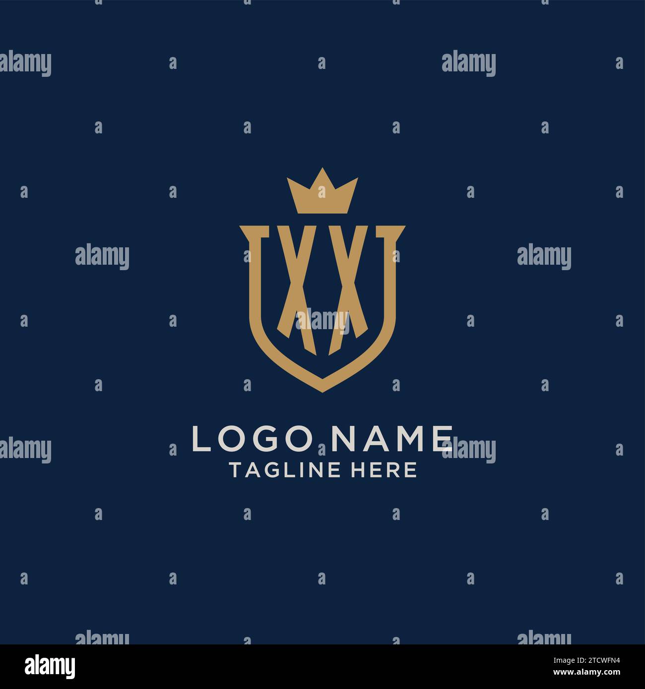 XX initial shield crown logo vector graphic Stock Vector Image & Art ...