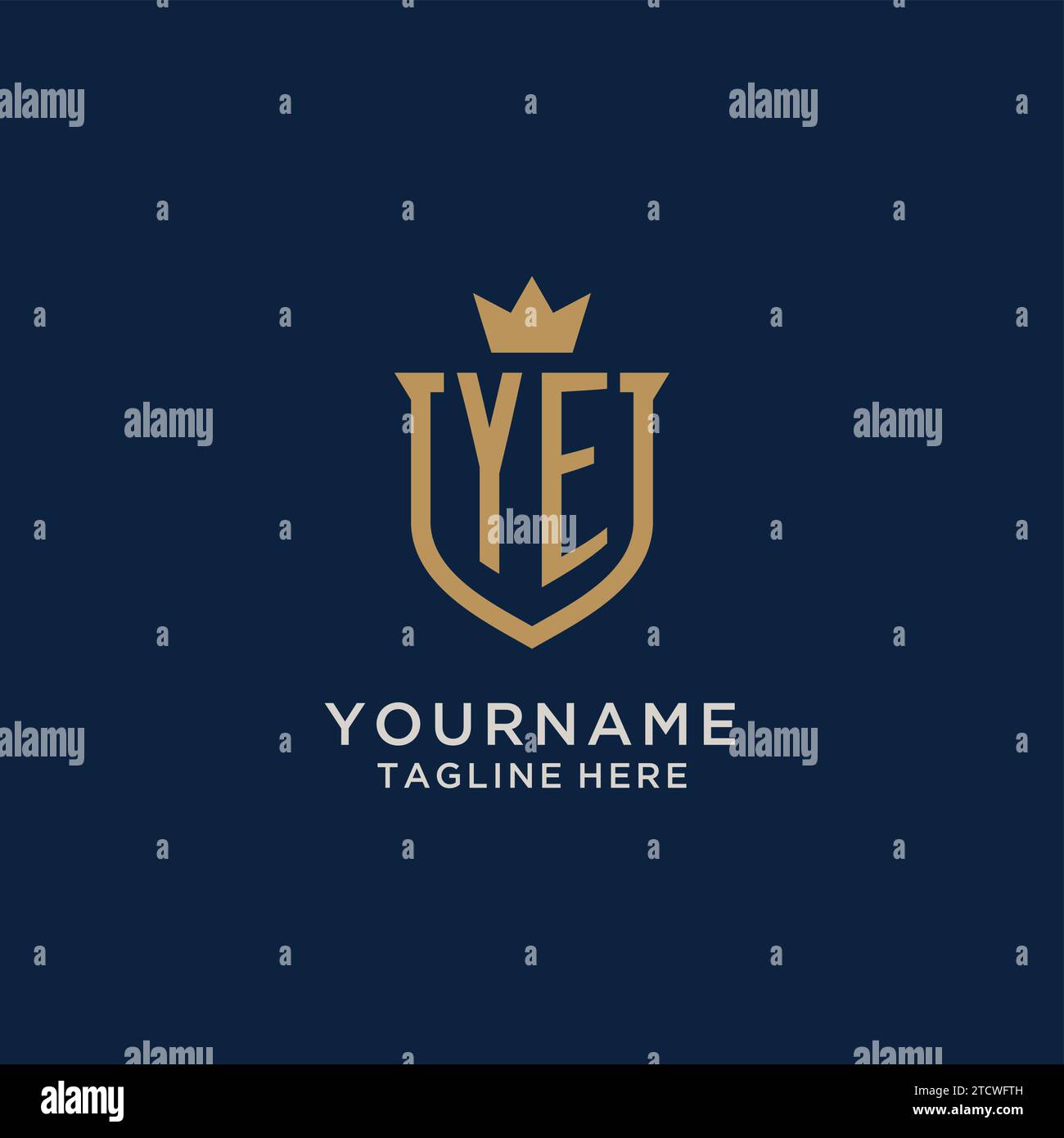 YE initial shield crown logo vector graphic Stock Vector Image & Art ...