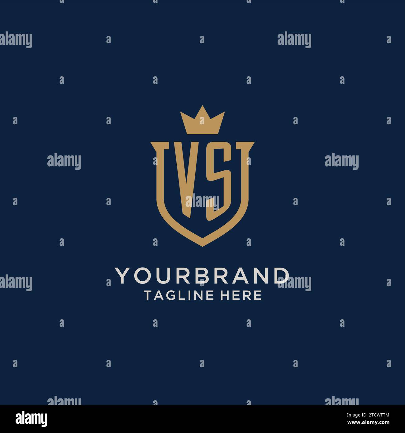 VS initial shield crown logo vector graphic Stock Vector Image & Art ...