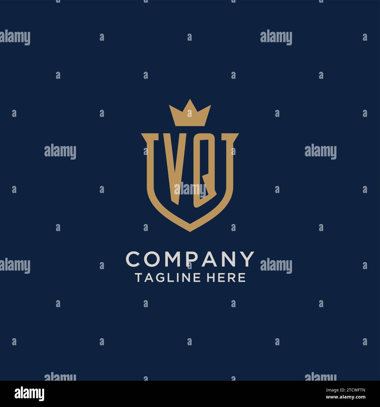 VQ initial shield crown logo vector graphic Stock Vector Image & Art - Alamy