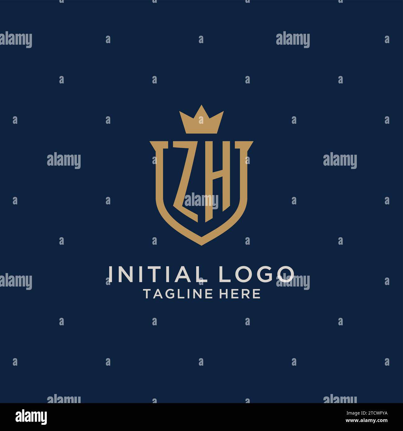 ZH initial shield crown logo vector graphic Stock Vector Image & Art ...