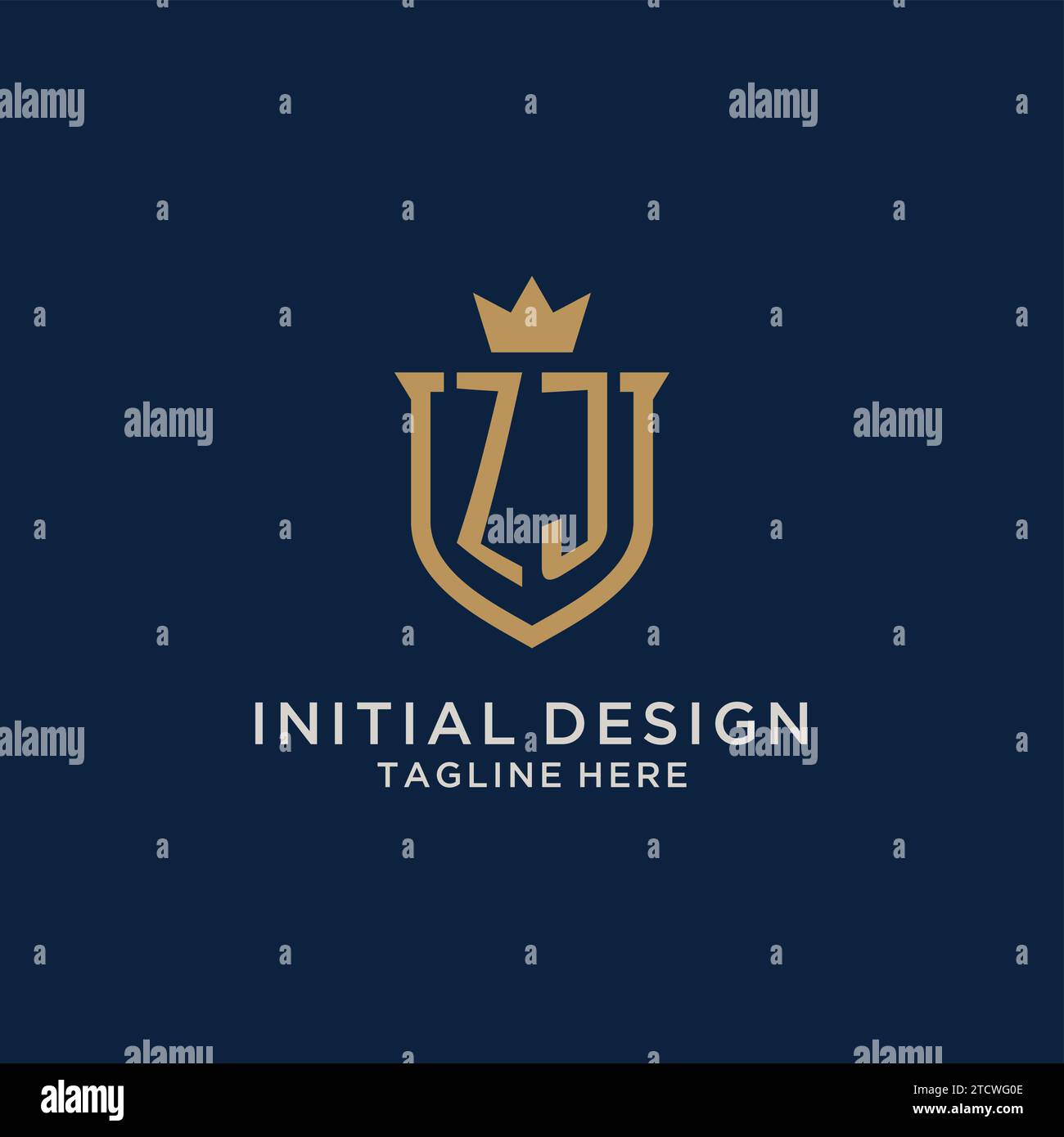 ZJ initial shield crown logo vector graphic Stock Vector Image & Art ...