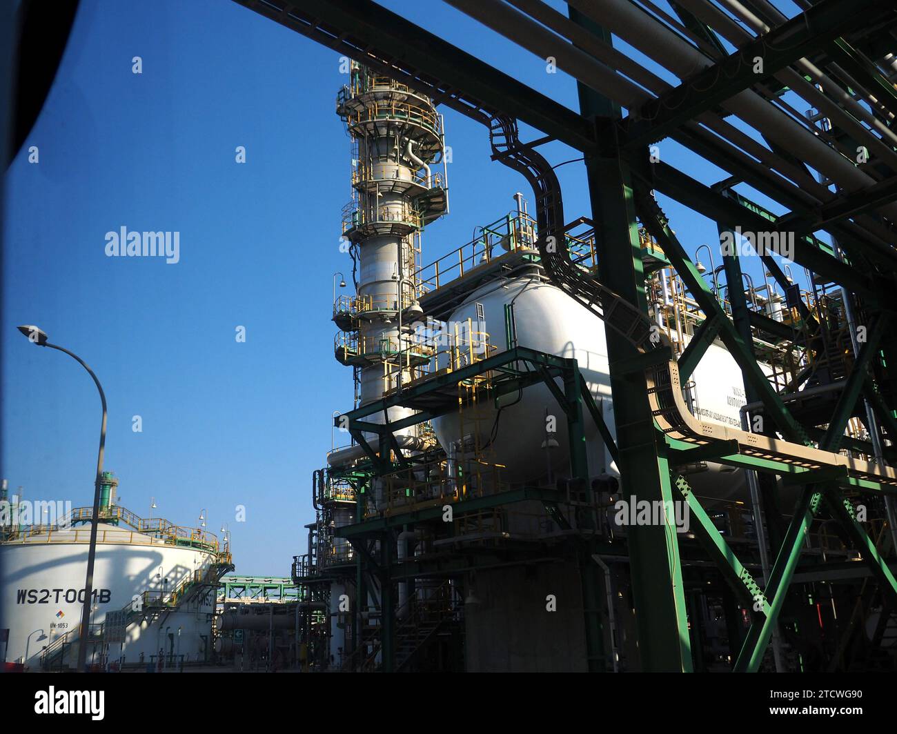 View of the New Talara Refinery facilities, operated by Petroperu, with ...