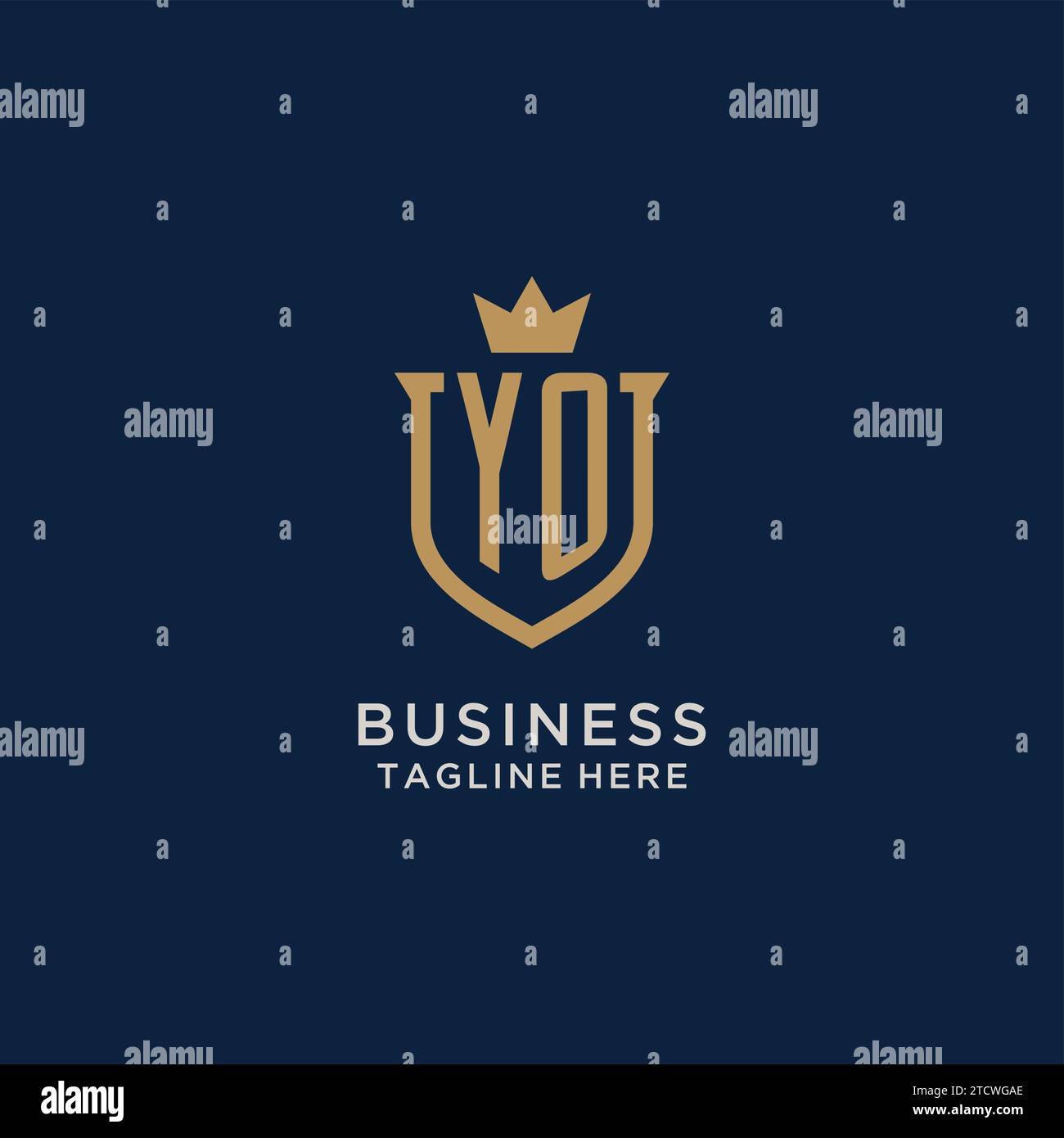 YO initial shield crown logo vector graphic Stock Vector Image & Art ...