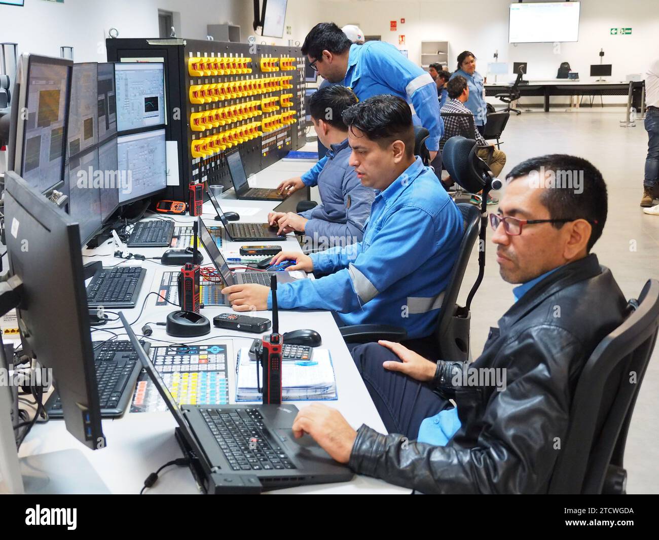 Petroperu personnel monitoring the systems in the control room of the ...