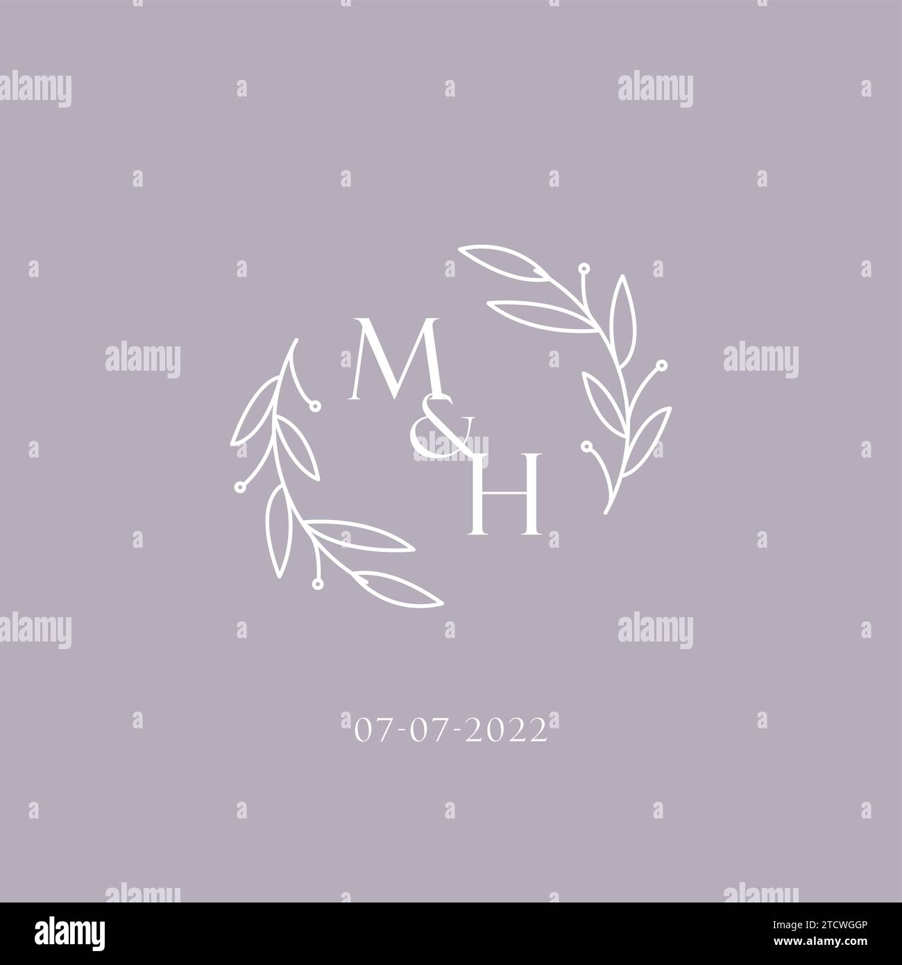 Initials MH wedding monogram logo inspiration vector graphic Stock ...