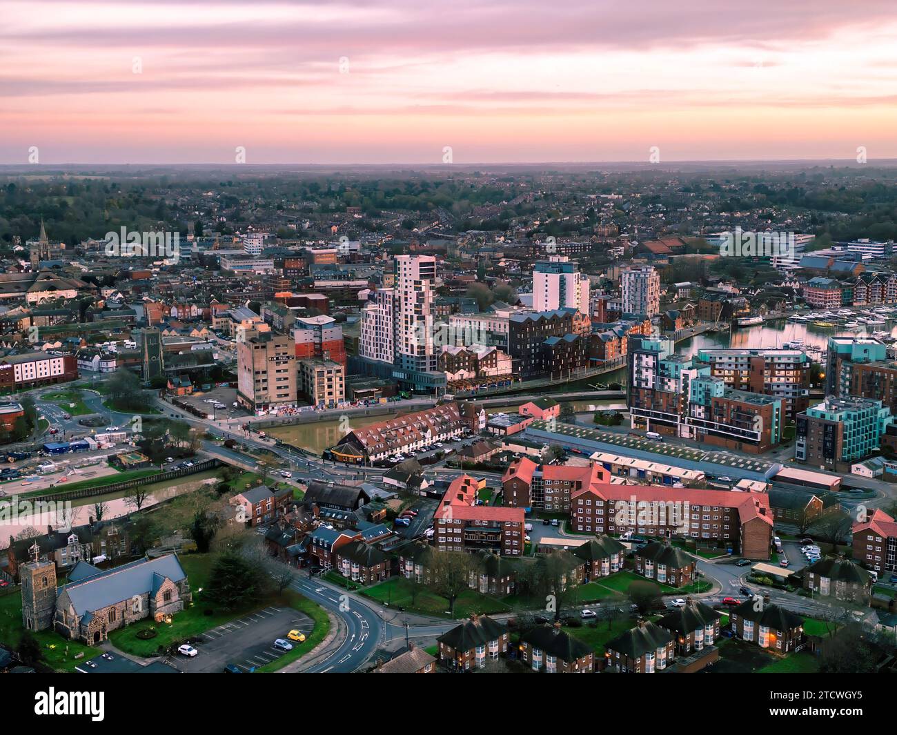 Aerial view ipswich town centre hi-res stock photography and images - Alamy
