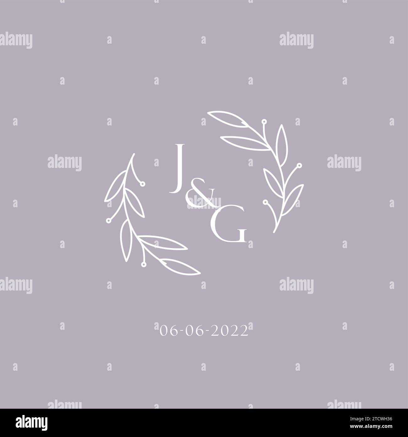 Initials JG wedding monogram logo inspiration vector graphic Stock ...