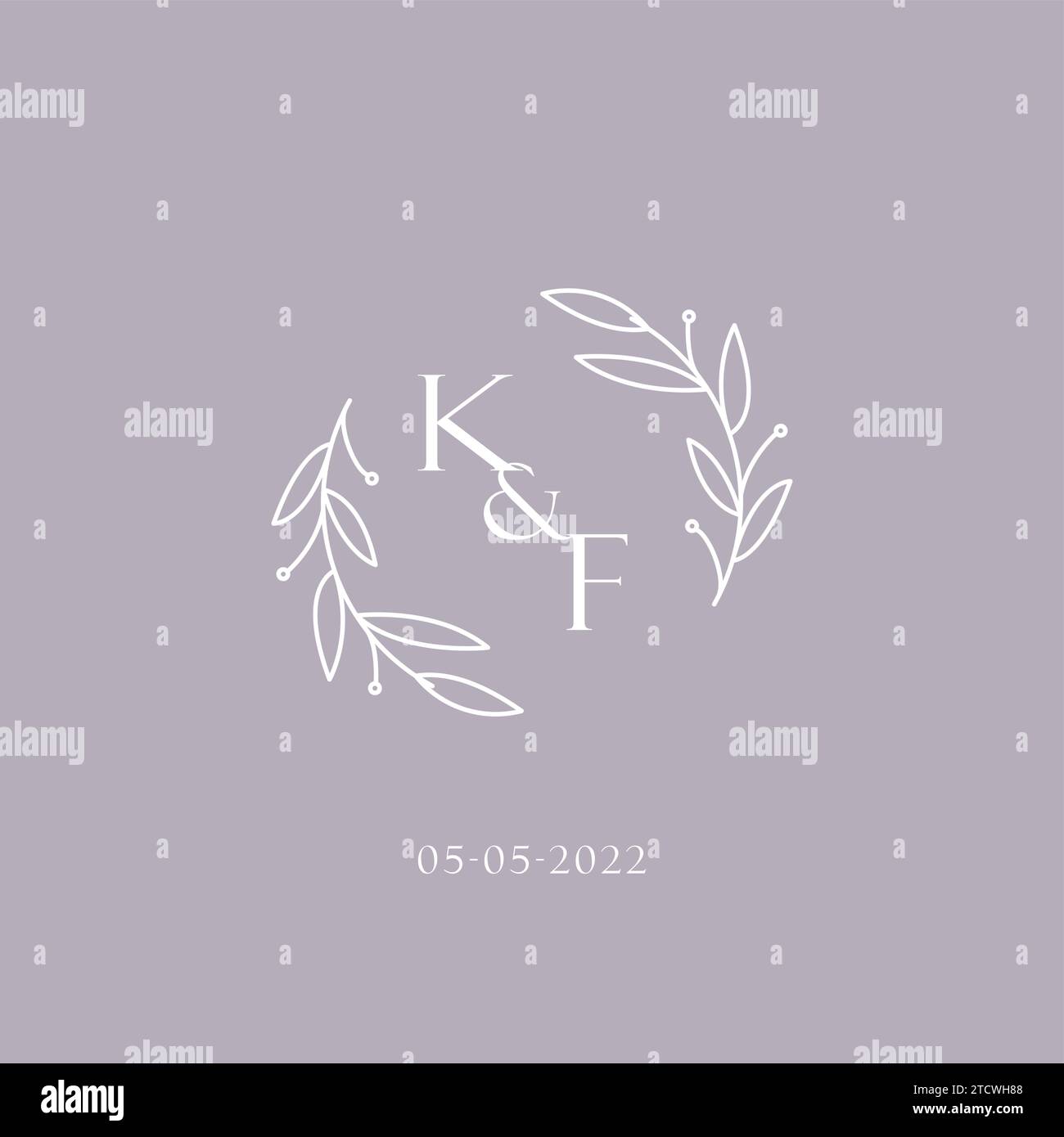 Initials KF wedding monogram logo inspiration vector graphic Stock ...