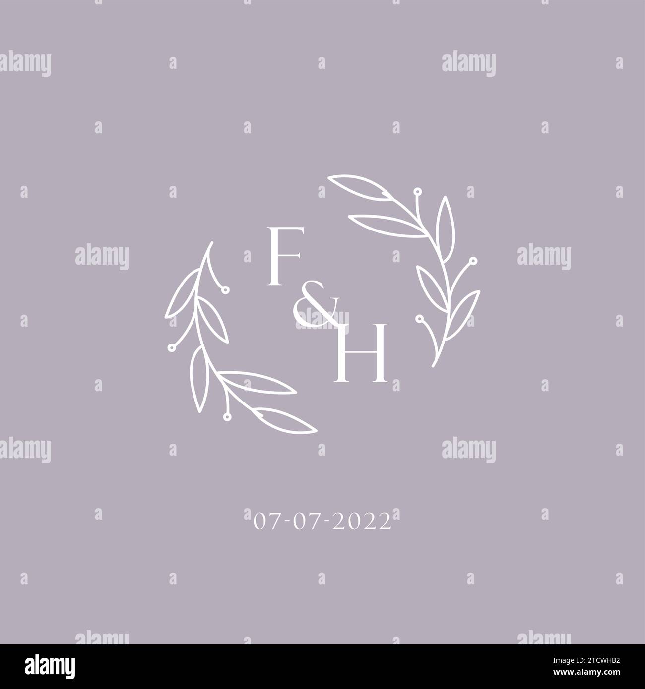 Initials FH wedding monogram logo inspiration vector graphic Stock ...