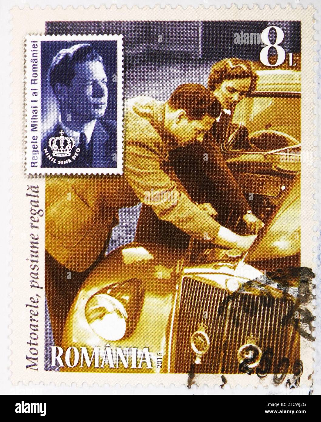 MOSCOW, RUSSIA - NOVEMBER 19, 2023: Postage stamp printed in Romania ...