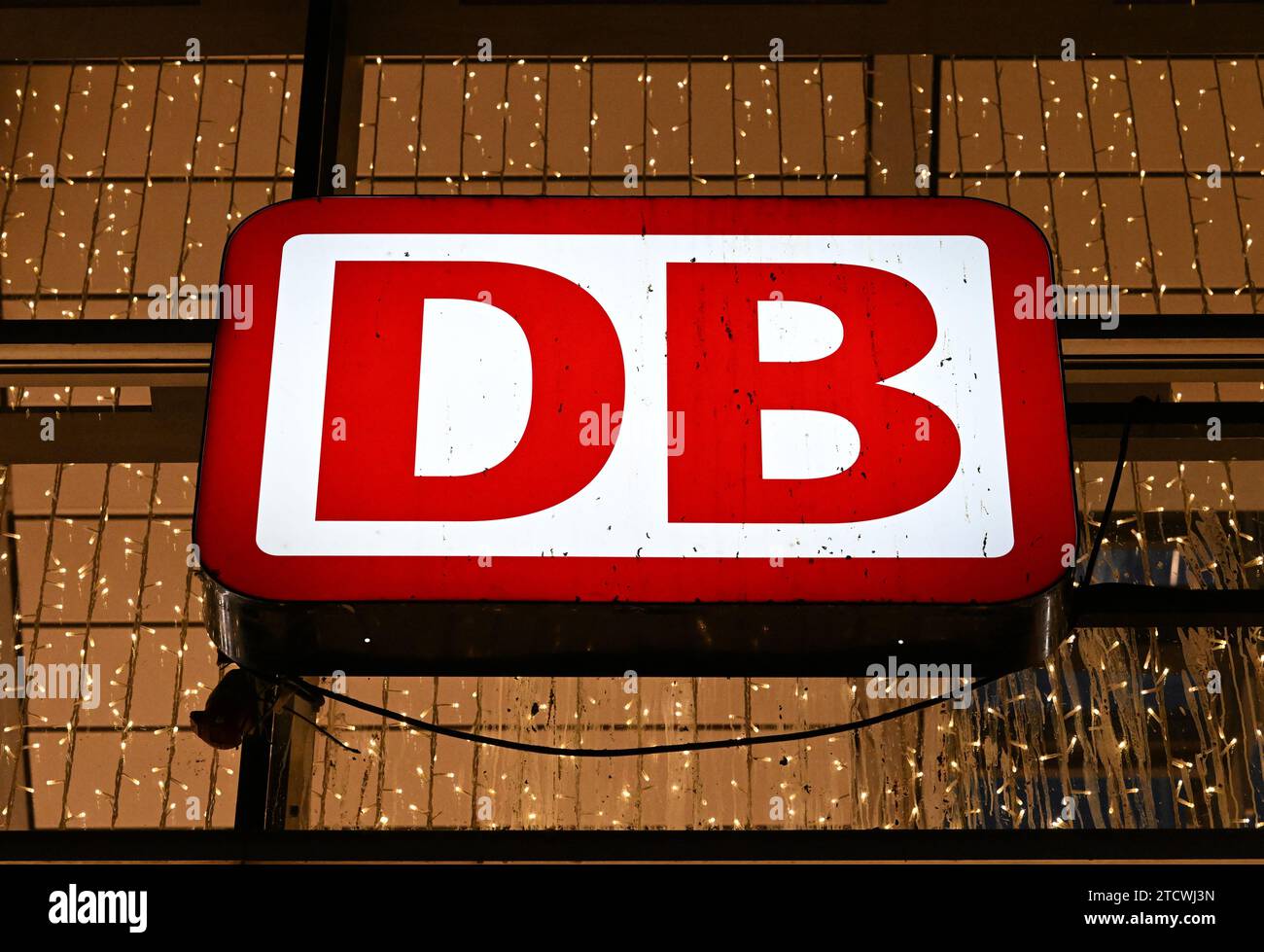 Potsdam, Germany. 14th Dec, 2023. The lettering "DB" for Deutsche Bahn ...