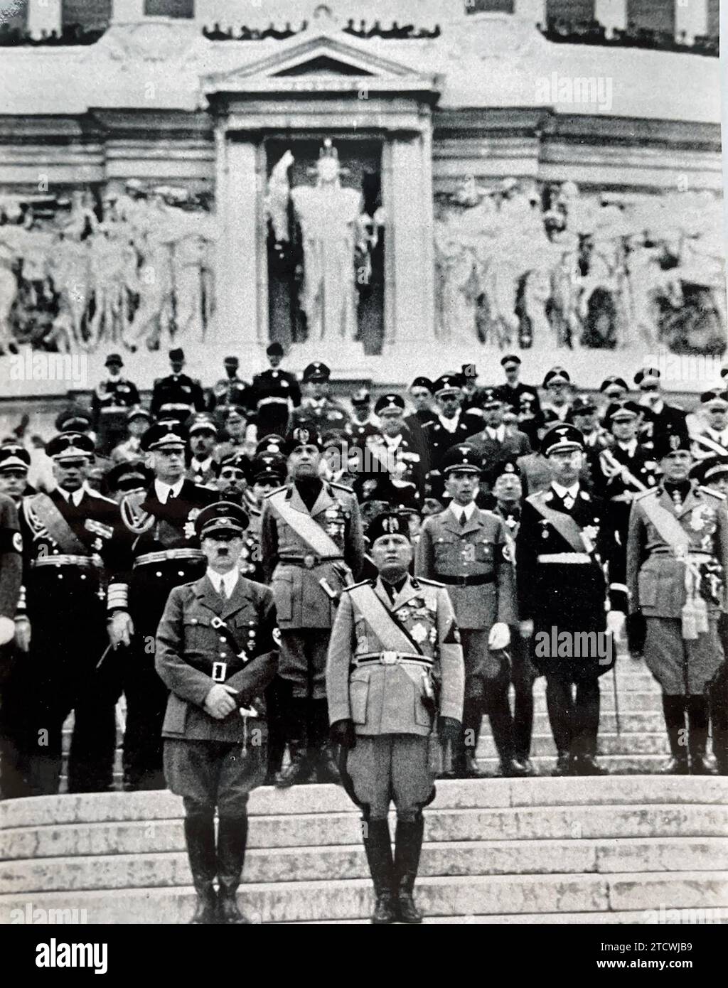 ADOLF HITLER with Benito Mussolini on the Victor Emmanuel II Monument ...