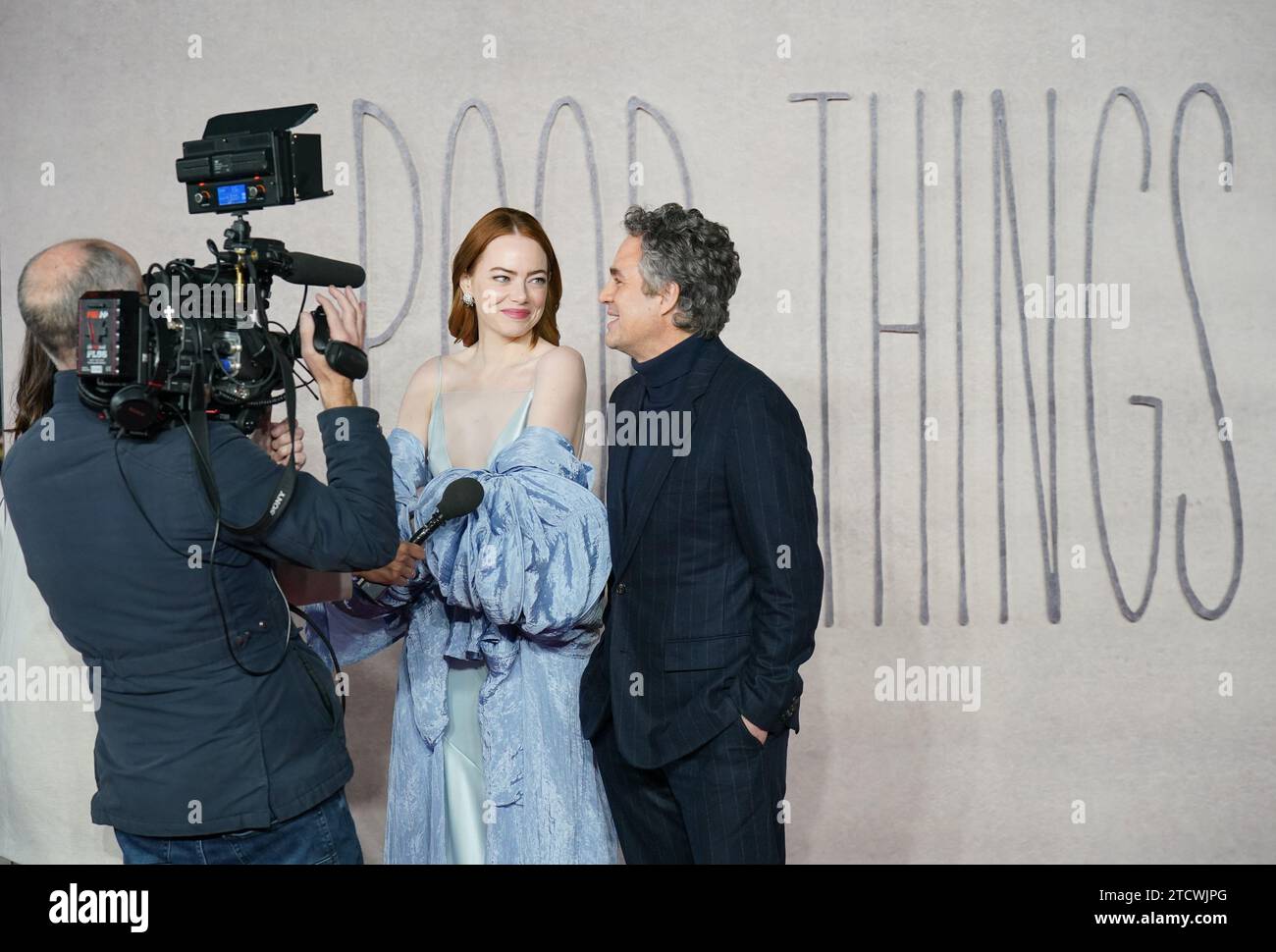 Emma Stone and Mark Ruffalo attend the UK gala screening of Poor Things at the Barbican Centre ...