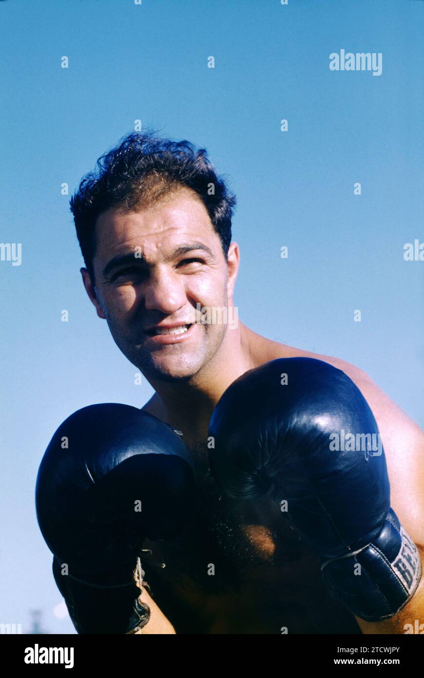FERNDALE, NY - AUGUST 8: American professional boxer Rocky Marciano ...