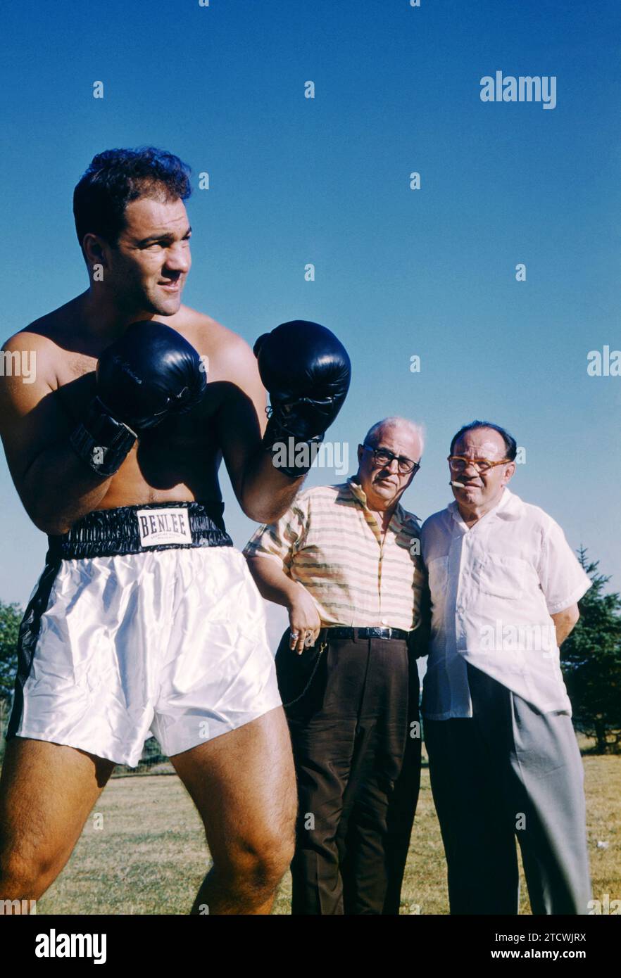 FERNDALE, NY - AUGUST 8: American professional boxer Rocky Marciano ...