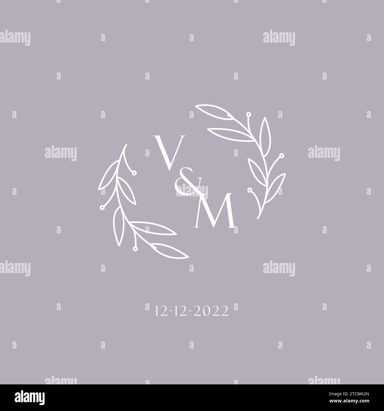 Initials VM wedding monogram logo inspiration vector graphic Stock ...