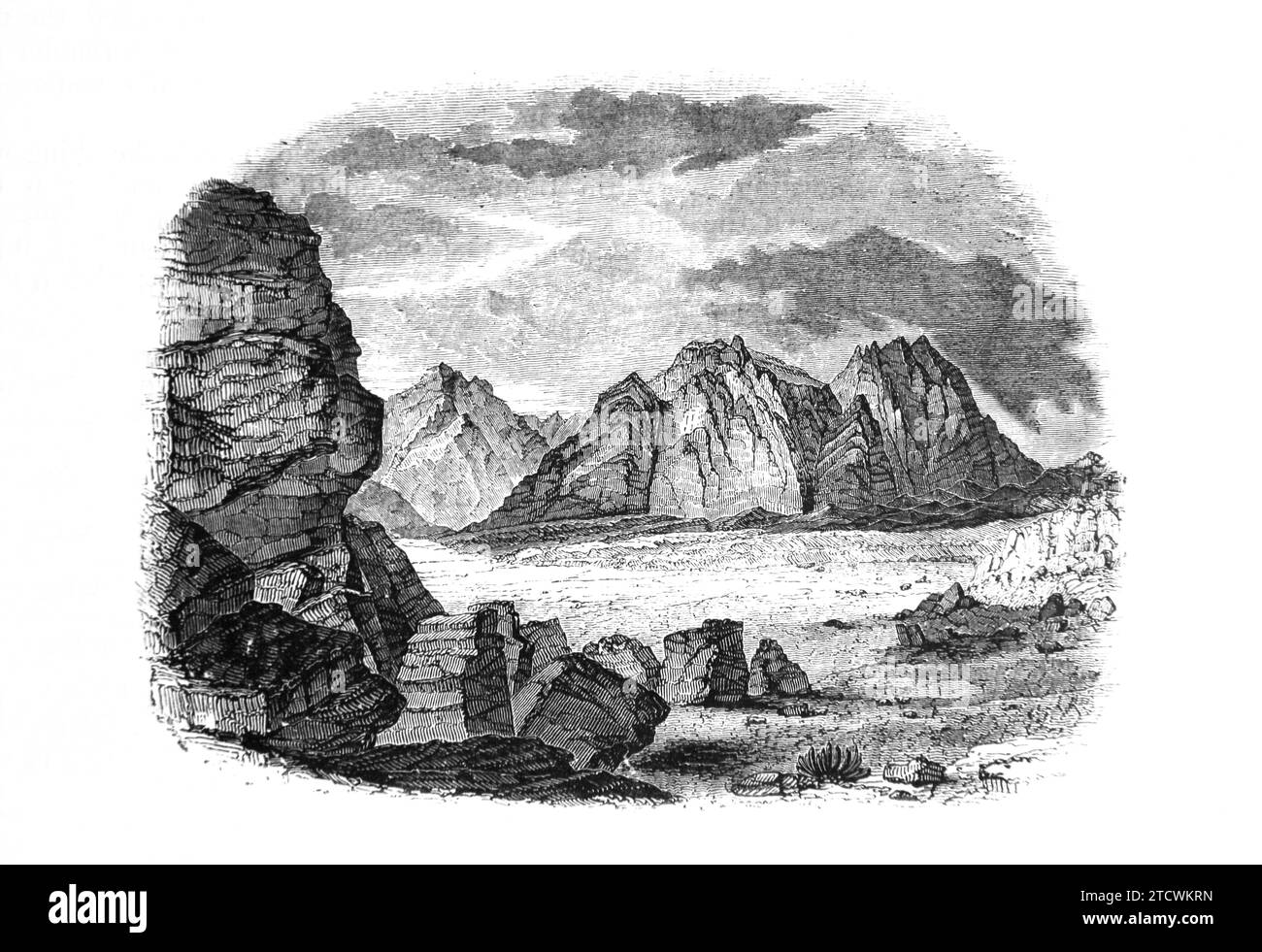 Illustration of the Wilderness of Sin in Antique 19th Century Bible ...