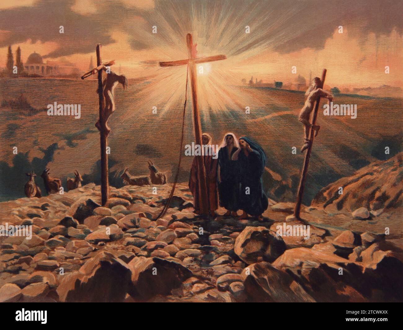 Chromolithographic Print of The Calvary on the Sabbath Following Christ ...