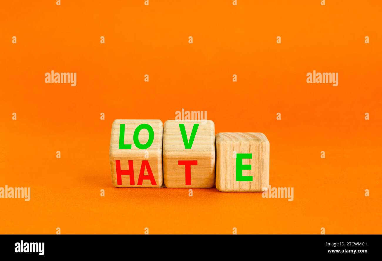 From hate to love symbol. Turned wooden cubes and changed the word hate ...