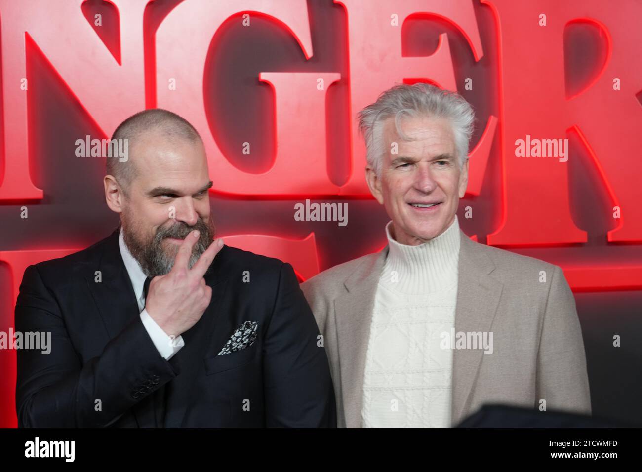 David Harbour and Matthew Modine attend the opening night gala of Stranger Things: The First ...