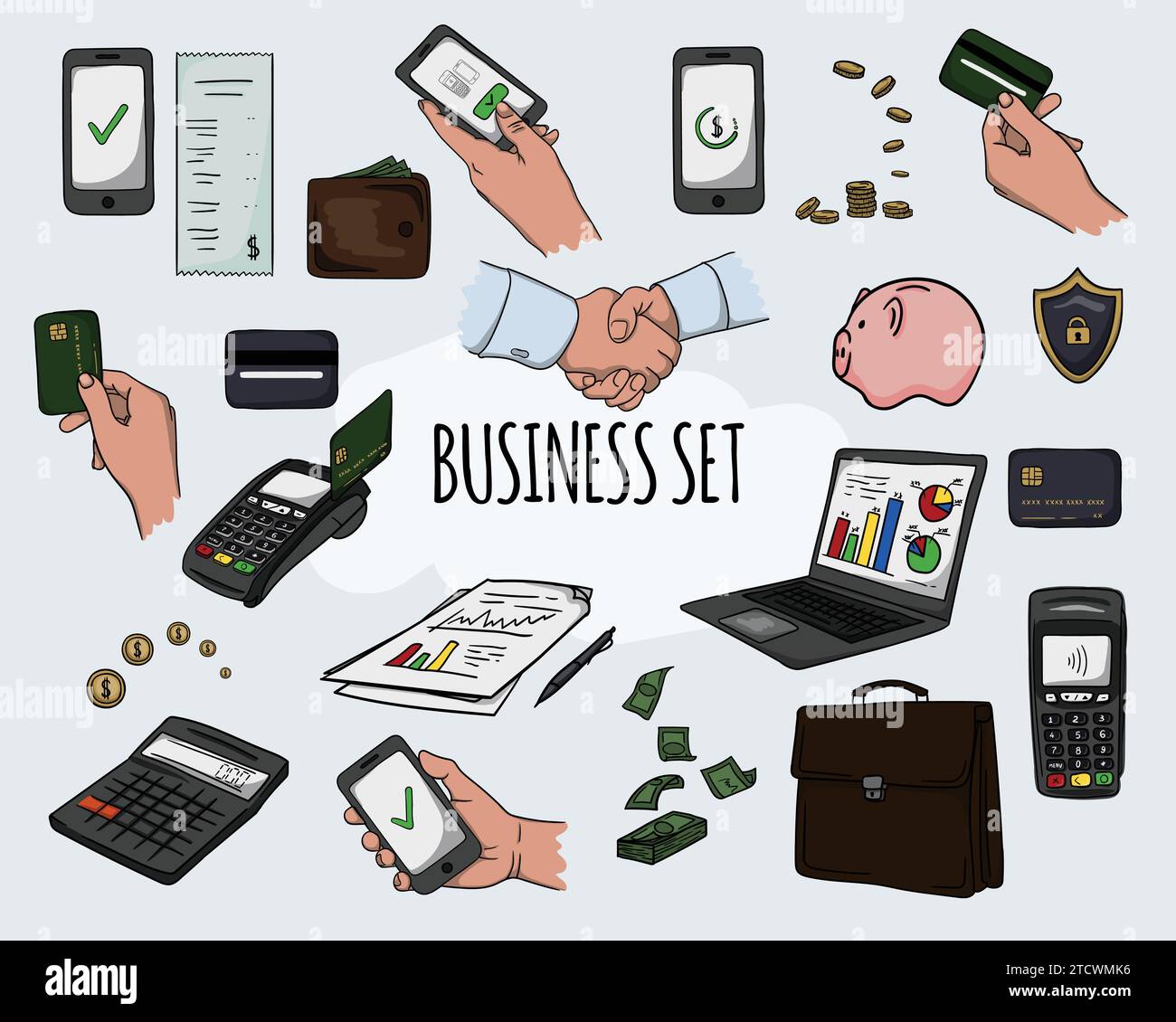 Vector Element Set: Business, Finance, Payment Systems, Money and ...