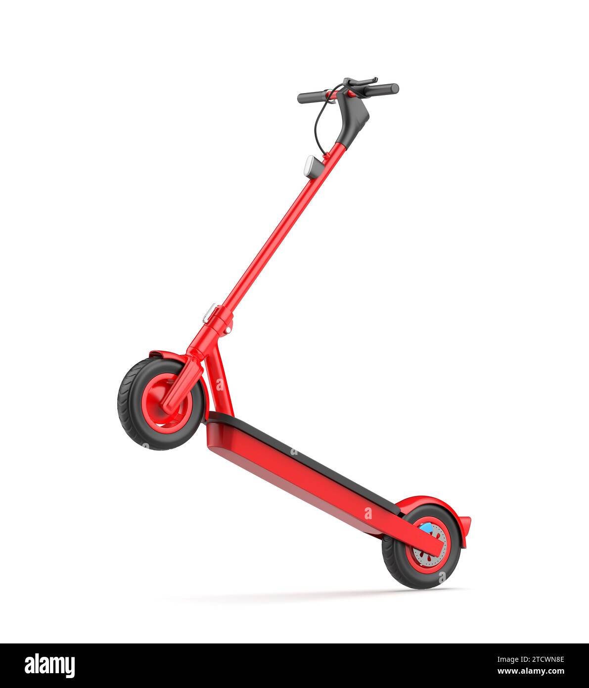 Modern electric scooter on white background Stock Photo - Alamy