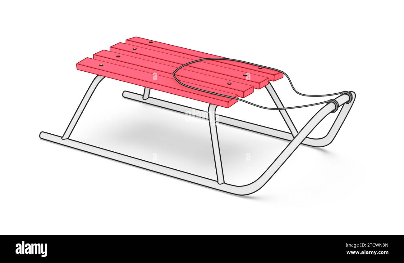 Sketch of sledge on white background Stock Photo - Alamy